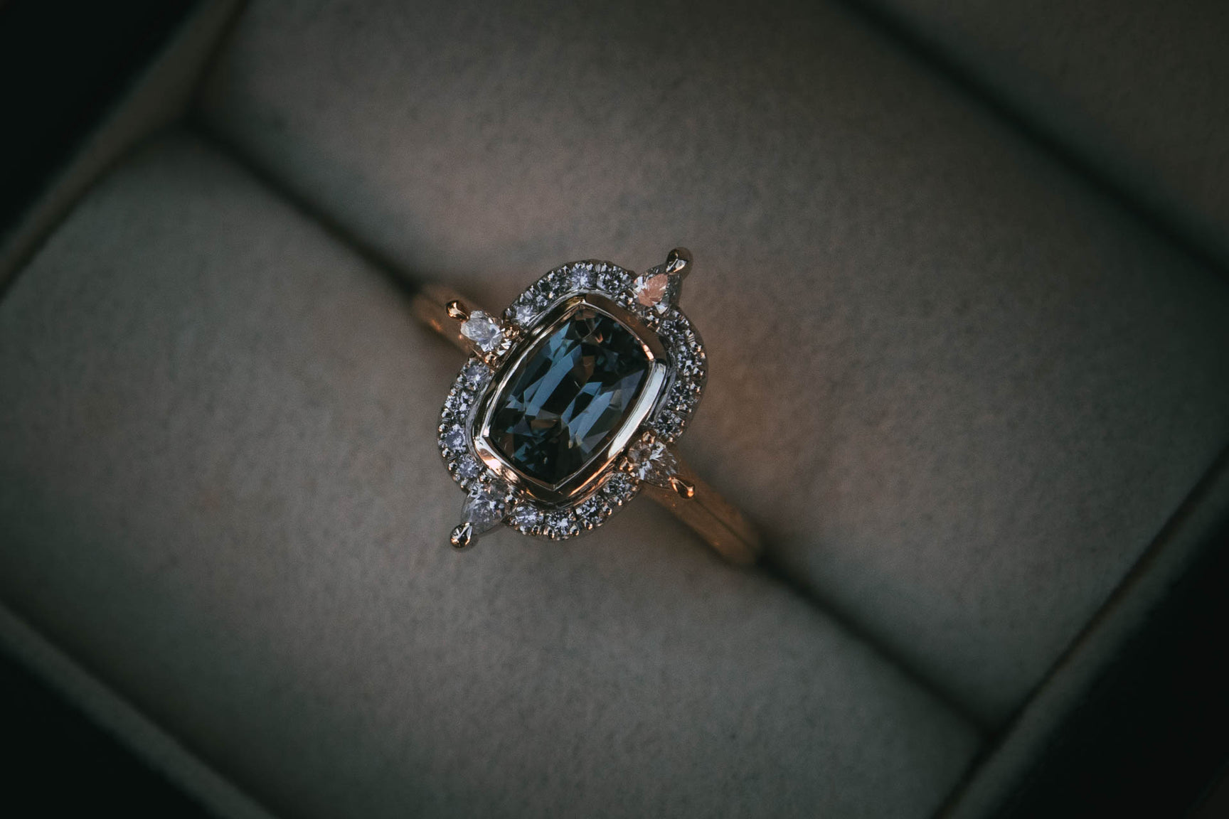 Grey Spinel & Diamond Engagement Ring – Moira Patience