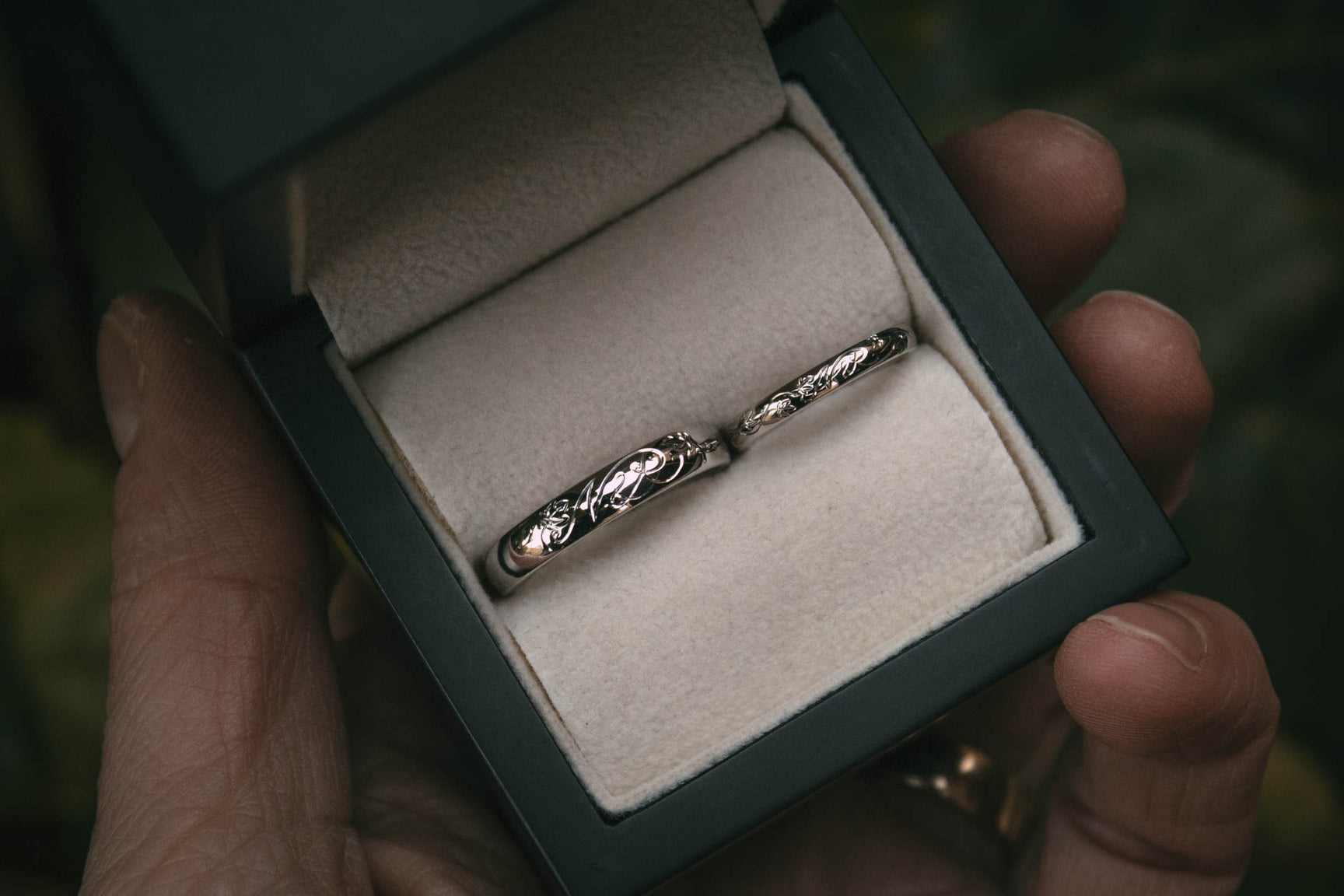 Hand Engraved Platinum Wedding Bands – Moira Patience Fine Jewellery