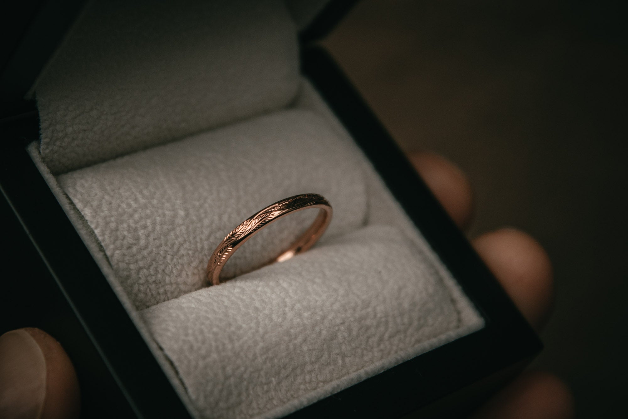 Rose Gold Engraved Wedding Ring – Moira Patience Fine Jewellery